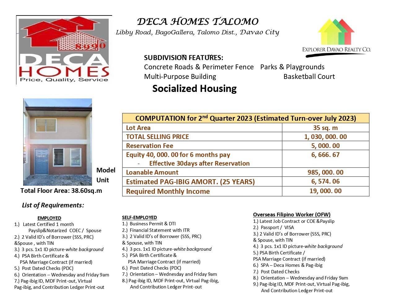 Deca Homes Talomo Bago Gallera Davao City - Davao Property Finder